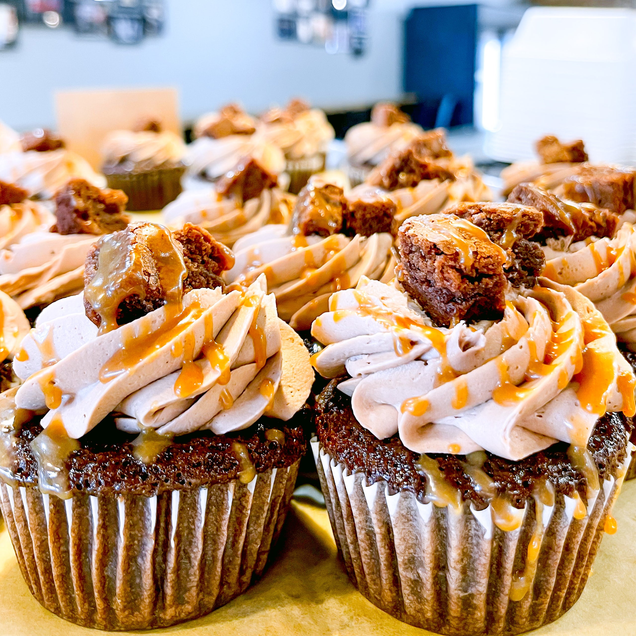Caramel Brownie Batter Cupcake | The Sweet Shoppe of the South